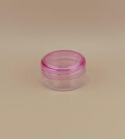 China Certified Clear Plastic Cream Jar With Pink Screw Lid For Skincare And Customizable for sale