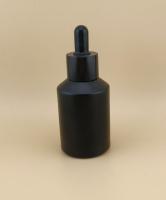 China Delicate Design Black Glass Dropper Bottle for Face Essence for sale
