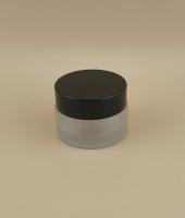 China Clear Matte Glass Cream Jar With Black Screw Lid For Women's Cosmetics for sale