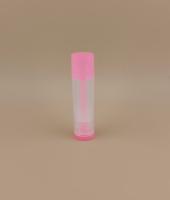 China Small Smooth Clear Lip Balm Packaging With Pink Lid For Lipsticks for sale