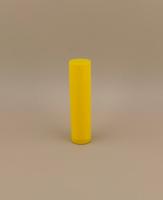 China Plastic Lipsticks Small Smooth Yellow Lip Balm Packaging With Pink Lid for sale