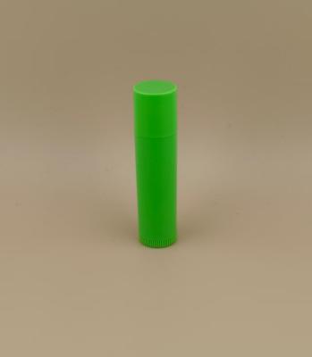China Small Smooth Green Lip Balm Packaging With Pink Lid For Lipsticks for sale