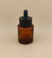 China Delicate Design Brown Small Glass Dropper Bottle for Face Essence for sale