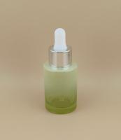China Clear Gradual Change Green Smooth Round Dropper Bottle K-GBL30 for Customized Essence Design for sale