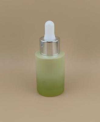 China New Design Matte Clear Gradual Change Green Smooth Round Dropper Bottle K-GBL30 for Essence for sale