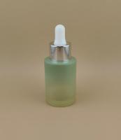 China New Design Matte Clear Gradual Change Matcha Green Smooth Round Dropper Bottle K-GBL30 for Essence for sale