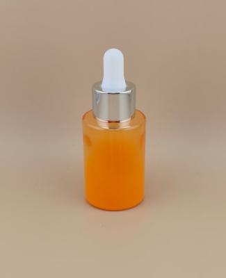China New Design Clear Gradual Change Orange Smooth Round Dropper Bottle K-GBL30 For Essence for sale