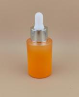 China Clear Gradual Change Matte Orange Smooth Round Dropper Bottle K-GBL30 for Essence for sale