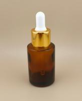 China Customized Design Clear Brown Smooth Round Dropper Bottle K-GBL30 For Essence for sale