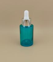 China New Design Clear Cyan Smooth Round Dropper Bottle K-GBL30 for Essence for sale