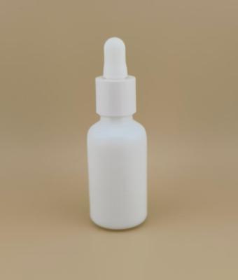 China Delicate Design White Smooth Round Dropper Bottle for Skincare for sale