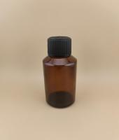 China Delicate Design Clear Brown Smooth Round Glass Bottle with Special Lid for Medicament for sale