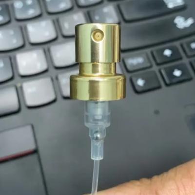 China Fine Mist Perfume Pump Sprayer 0.10cc Aluminum Silver for sale