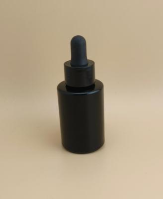 China New Design Black Smooth Round Dropper Bottle K-GBL30 For Essence for sale