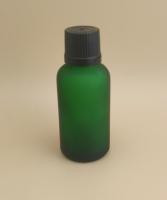 China Delicate Design Matte Clear Dark Green Smooth Glass Bottle for Essence for sale