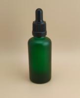 China Delicate Design Matte Clear Dark Green Smooth Dropper Bottle for Essence for sale