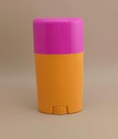 China Orange Big Smooth Lip Balm Packaging with Pink Lid 0802 for Lipsticks for sale