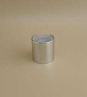 China Silvery Aluminium-Plastic Round Smooth Cap with Clear Button for Skincare Bottles for sale
