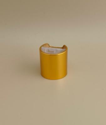 China Yellow Aluminium-Plastic Round Smooth Cap with Clear Button for Skincare Bottles for sale