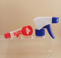 China Cosmetic 28mm 28/400 28/410 Ribbed Blue White Portable Hand Pump Plastic Heavy Duty Cleaning Trigger Sprayer for sale