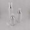 China Luxury Refillable 30ml Around Spray Plastic Cosmetic Serum Lotion Acrylic Airless Pump Bottle for sale