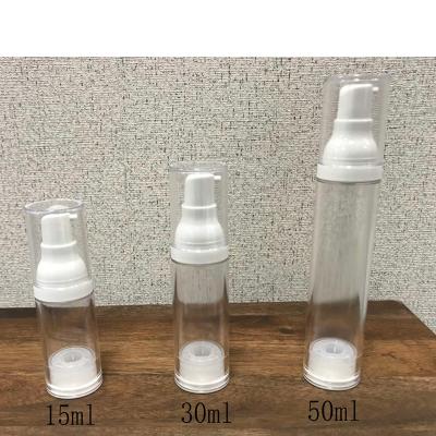 China Cosmetic Airless Pump Bottle 15ml 30ml 50ml Twist up Plastic Cosmetic Airless Pump Bottle for sale