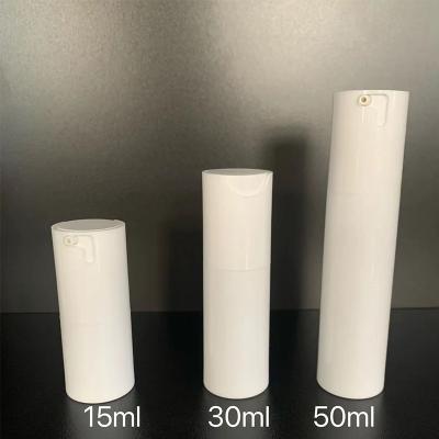 China Luxury Custom White Matt Twist Airless Pump Bottle 30ml Plastic Pump Bottle with ABS Pump Head for sale