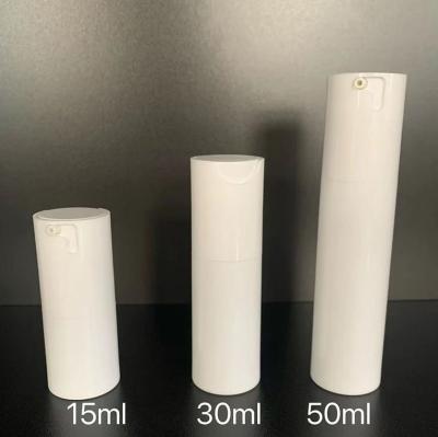 China Luxury Custom White Matt Twist Airless Pump Bottle 30ml Plastic Pump Bottle with ABS Pump Head for sale