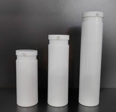 China Matte Finish Colored Green Plastic Airless Pump Bottle Cylinder 15ml 30ml 50ml Cream Jar for Serum for sale