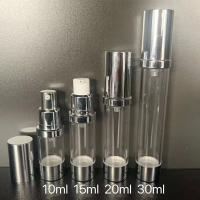 China 30ml PP Plastic Round Cylinder Airless Bottle Clear Cap PP Airless Pump Skincare for sale