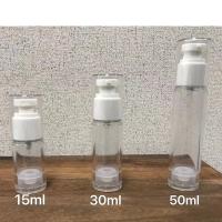 China Airless Lotion Pump Bottle Serum No DIP Tube Dispenser Transparent Cosmetic Packaging Refillable for sale