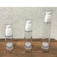 China Airless Lotion Pump Bottle Serum No DIP Tube Dispenser Transparent Cosmetic Packaging Refillable for sale