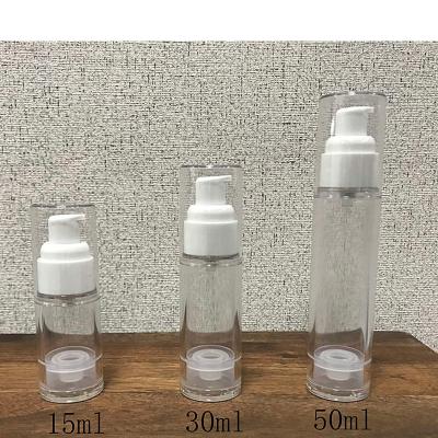 China 5ml 10ml 15ml White Pink Blue Black Airless Lotion Pump PP Bottle Airless Cosmetic Travel Luxury Airless Bottle for sale