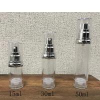 China Airless Lotion Pump Bottle Serum No DIP Tube Dispenser Transparent Cosmetic Packaging Refillable for sale