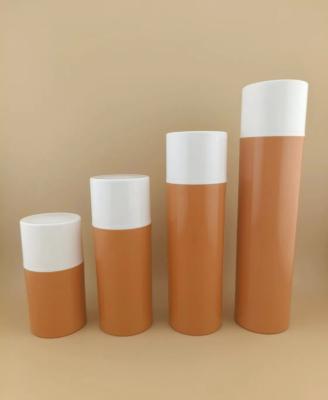 China New Design Brown Portable Plastic Airless Bottle and Travel Convenience with White Cover for sale