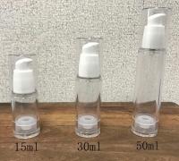 China New Design Brown Portable Plastic Airless Bottle and Travel Convenience with White Cover for sale