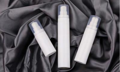 China Cylindrical 15ml 30ml White PP Plastic Airless Bottle with Snap Lotion Pump for sale