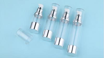 China Cosmetic Package Round Plastic Lotion Cream Empty Airless Bottle with Pump for sale