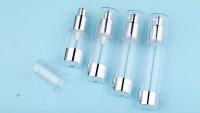 China Cosmetic Package Round Plastic Lotion Cream Empty Airless Bottle with Pump for sale