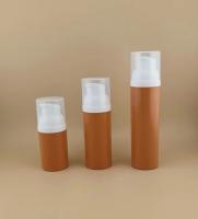 China New Design Brown Portable Plastic Airless Bottle and Travel Convenience with Clear Cover A for sale