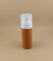 China New Design Brown Portable Plastic Airless Bottle and Travel Convenience with Clear Cover A for sale