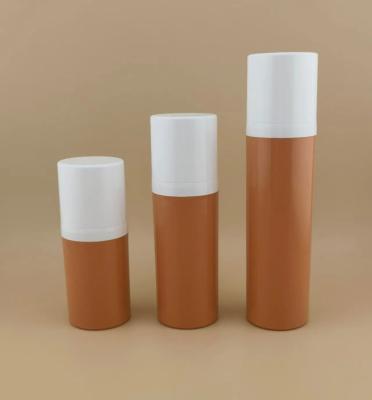 China New Design Brown Portable Plastic Airless Bottle and Travel Convenience with White Cover 1A for sale
