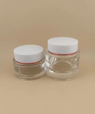 China Clear Bottle White Cover with Gold-Rimmed for Skincare Product for sale