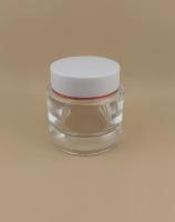China Clear Bottle White Cover with Gold-Rimmed for Skincare Product for sale