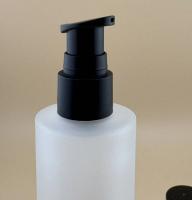 China Matte Transparent Glass Bottle with Black Treatment Pump for Cosmetic for sale