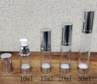 China Cylindrical Silver PP Plastic Airless Pump Bottle with Popular Lotion Pump Bottle 5ml 15ml 20ml 30ml for sale