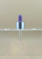 China Customized Silver 18/412 Aluminum Cap Glass Cosmetic Dropper for Lotion Pump Bottle for sale