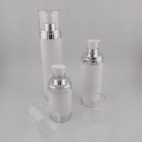 China 15ml 30ml 50ml AS round transparent black custom airless bottles serum lotion airless pump bottle for sale