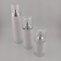 China 15ml 30ml 50ml AS round transparent black custom airless bottles serum lotion airless pump bottle for sale