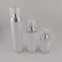 China 15ml 30ml 50ml AS round transparent black custom airless bottles serum lotion airless pump bottle for sale